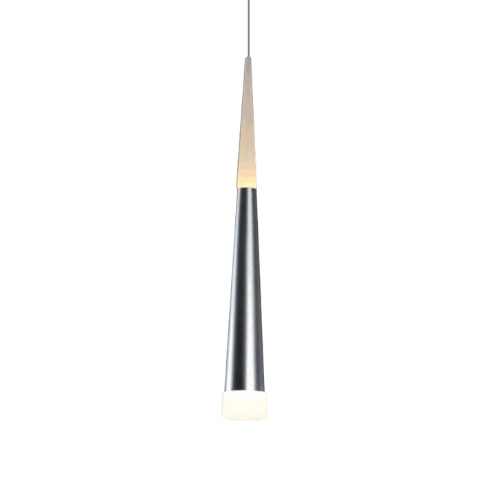 Silver Tapered Hanging Pendant Light Metal Contemporary 1 Light Dining ...