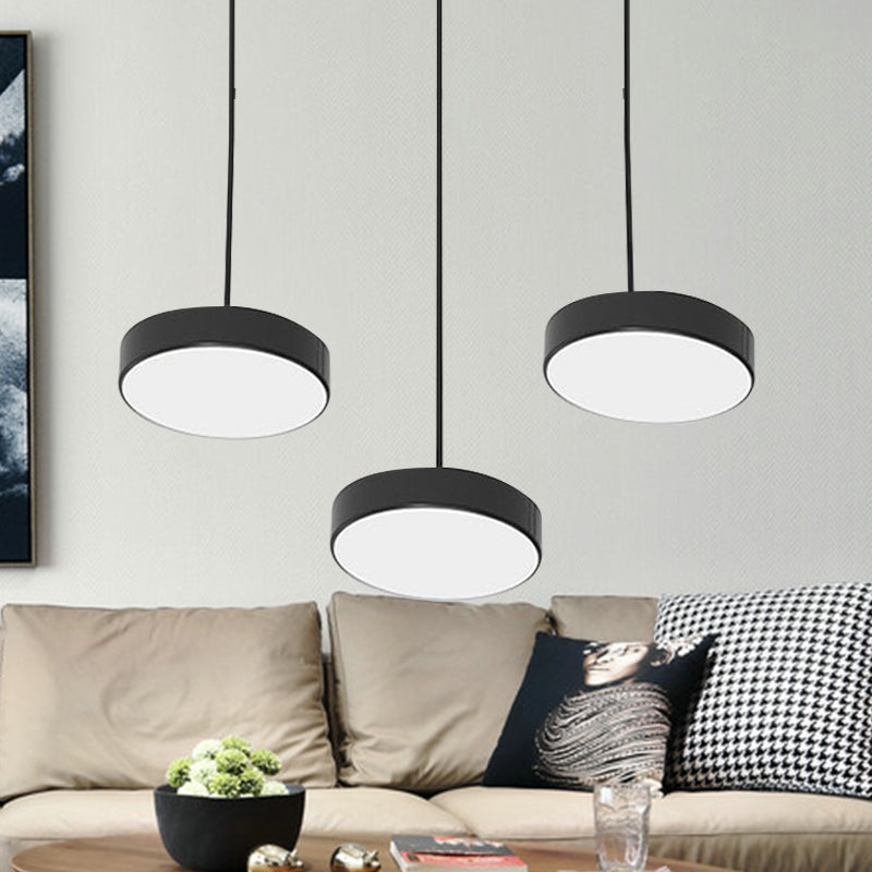Round/Squared Hanging Ceiling Light Contemporary Metal LED Black/White ...