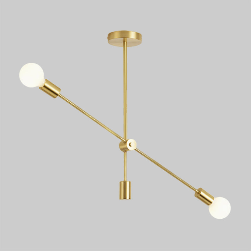 Open Bulb Hanging Pendant Light Modernist Metallic 2/4 Lights Golden ...