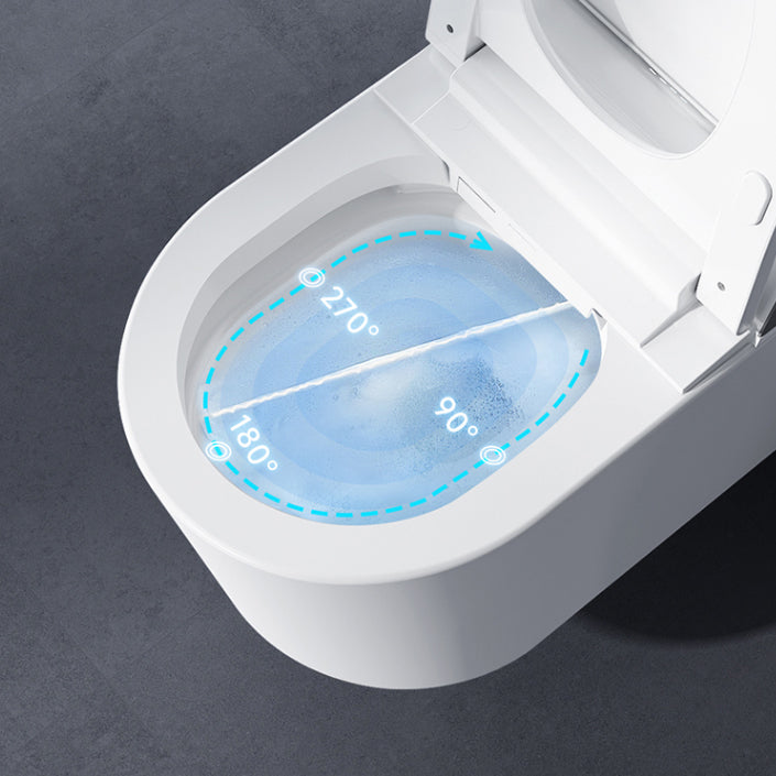 Elongated Contemporary Wall Hung Toilet Set with Wireless Remote ...