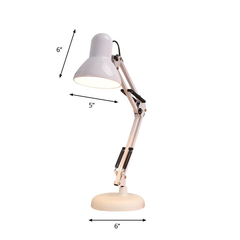 Multi-Joint Desk Lamp Nordic Style Metallic 1 Light White Reading Book ...