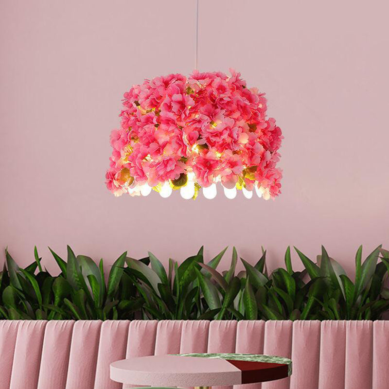 1 Bulb Metal Drop Pendant Factory Pink Bucket Restaurant Pendulum Light ...