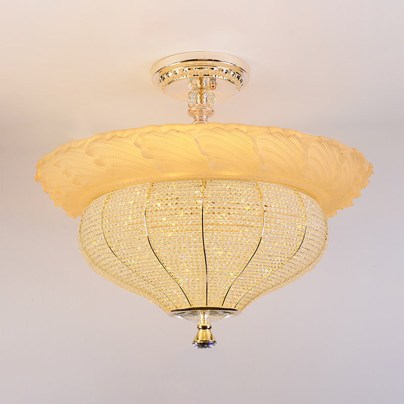 LED Semi Flush Industrial Urn Shape Crystal-Encrusted Close to Ceiling ...