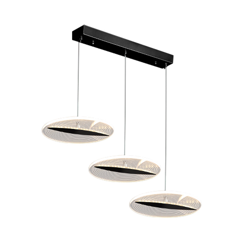 Disk Multi-Pendant Minimalist Acrylic 3 Heads Dining Room LED Ceiling ...