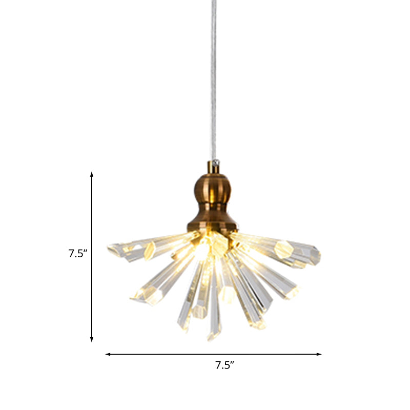 1 Head Daisy Flower Mini Hanging Lamp Art Decor Gold Crystal Rod ...