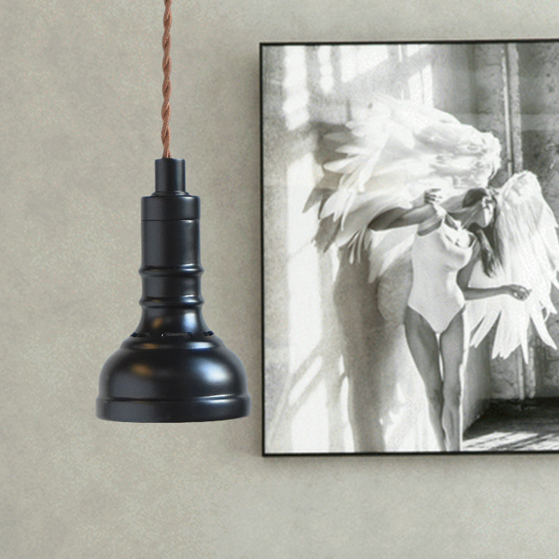 Iron Black Suspension Pendant Light Torchlight 1 Bulb Industrial ...