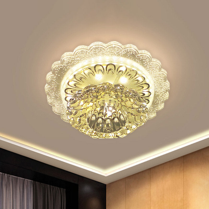 LED Blossom Flush Mount Modernism Clear Crystal Ceiling Light Fixture ...