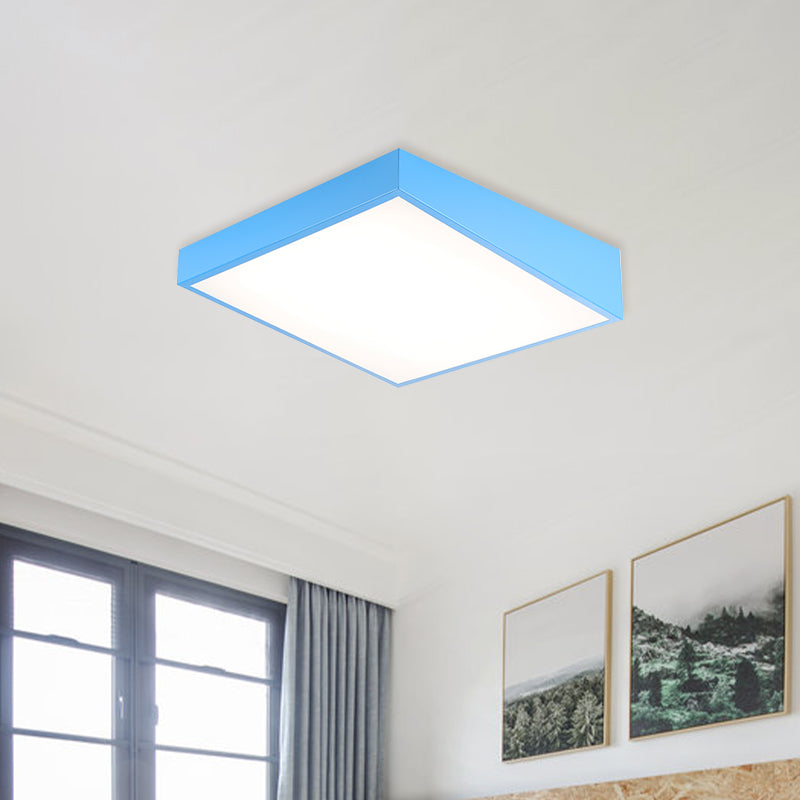 Contemporary Square Acrylic Ceiling Lighting Led Flush Mount in Red ...