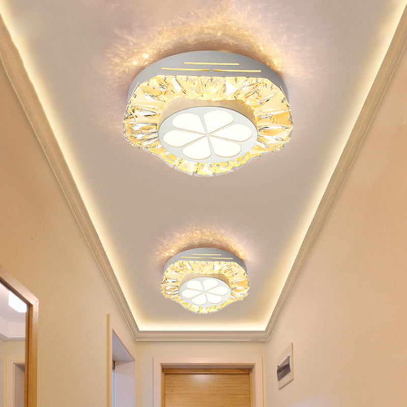 LED Bloom Acrylic Flush Mounted Ceiling Light Contemporary White Finish ...