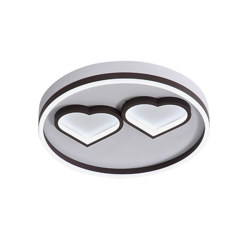 Contemporary Heart Shape Ceiling Mount Acrylic Led Bedroom Flushmount ...