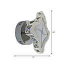 LED Faceted Crystal Wall Light Fixture Contemporary Chrome Finish ...