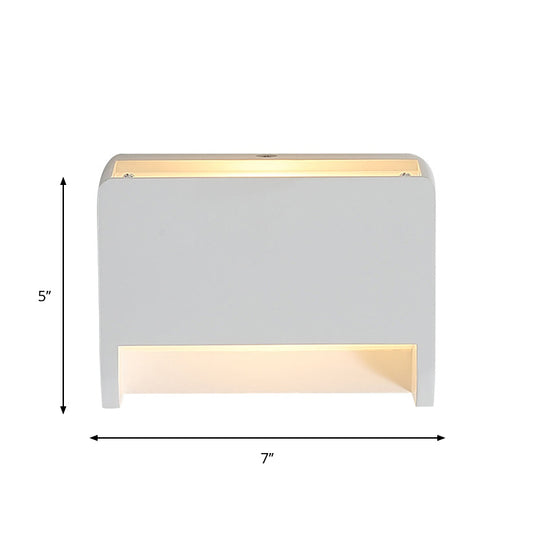 Minimalist Box Shape Sconce Light Fixture Gypsum 1-Light Bedroom LED ...