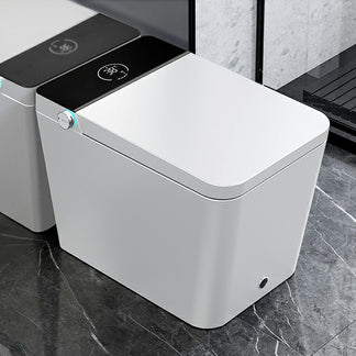 Modern Ceramic Rectangle Elongated Smart Bidet with Heated Seat - Clearhalo