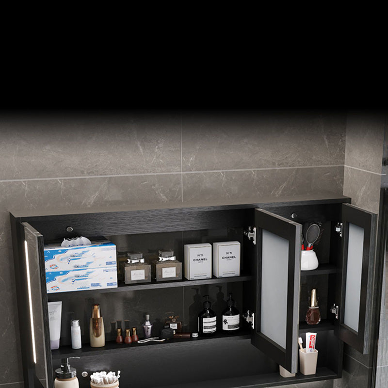 Single-Sink Black Solid Wood Modern Open Console with Sink Set - Clearhalo