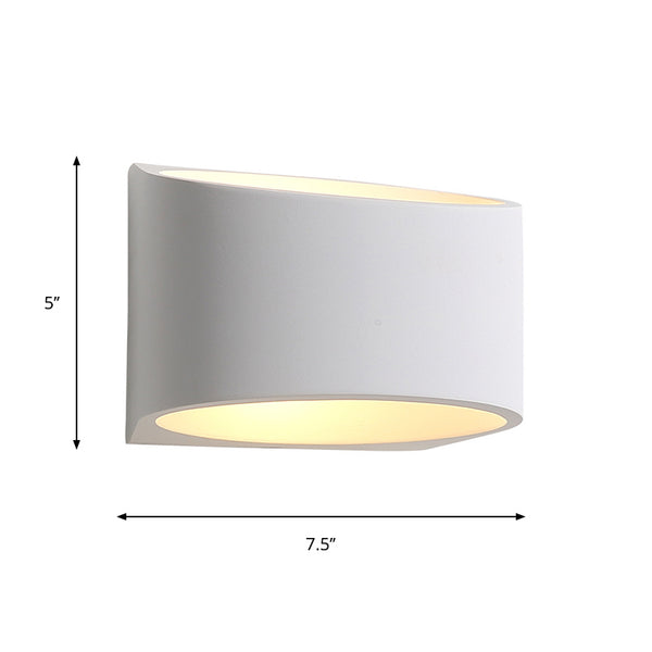 Round Gypsum LED Sconce Light Fixture Minimalism 1 Light White Wall ...