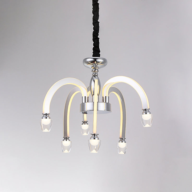 Stainless Steel Drooping Chandelier Modern Dining Room 21"/27.5" Wide ...