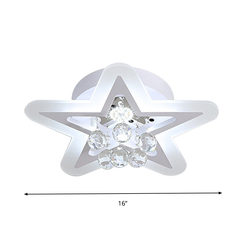 LED Star Ceiling Light Fixture Minimalist White Acrylic Flushmount with ...