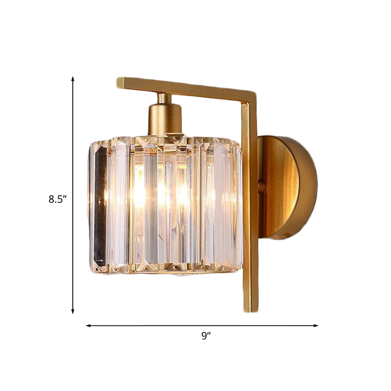 Modern Column Wall Light Fixture 1-Bulb Clear Crystal Wall Sconce ...