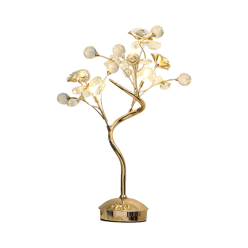 White/Pink Floret Table Lighting Pastoral Style Crystal 3 Heads Lounge ...