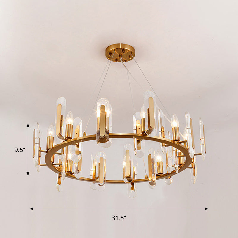 Classic Circle Ceiling Pendant Light 12 Bulbs Crystal Chandelier ...