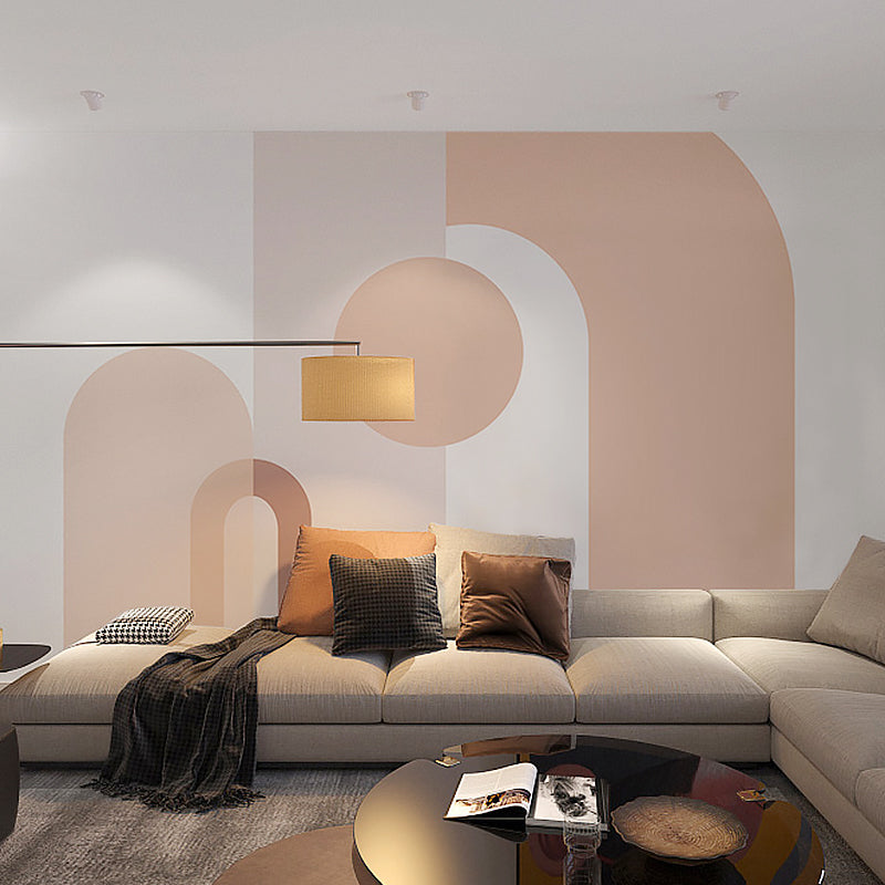 Scandinavian Simple Murals for Bedrooms, Geometries in Multi-Color ...