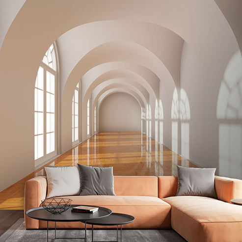 Whole Modern Wall Murals with Light Color 3D Zone and Corridor Wall Art ...