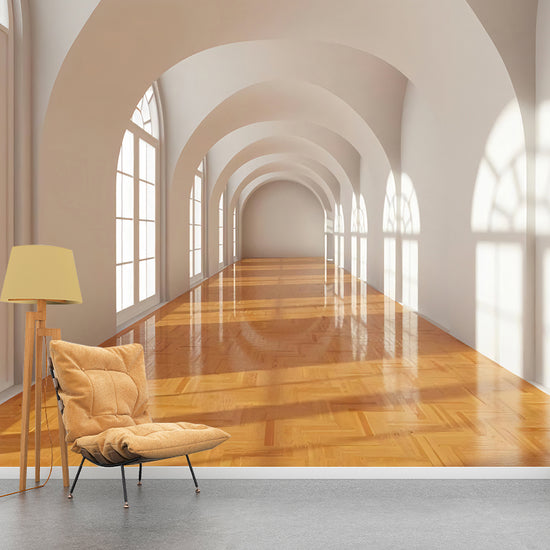 Whole Modern Wall Murals with Light Color 3D Zone and Corridor Wall Art ...