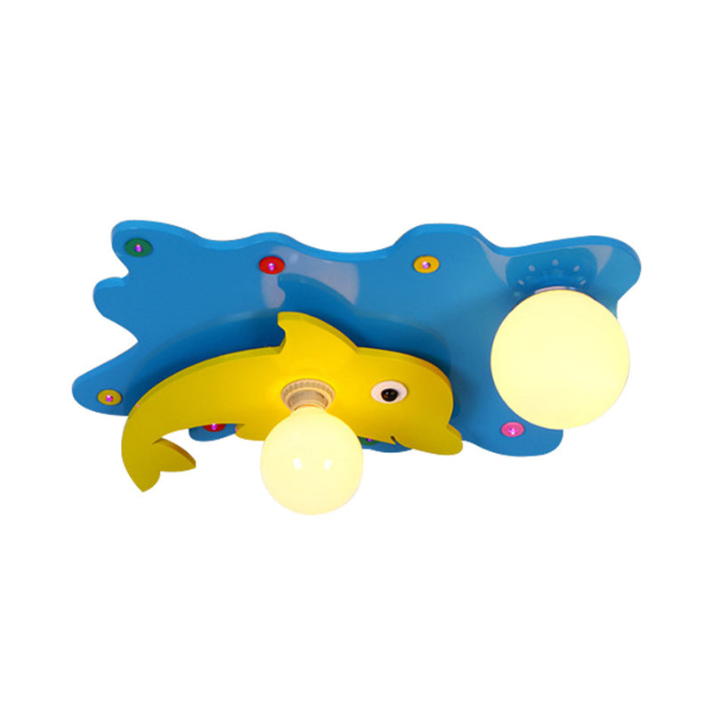 Dolphin Kid Bedroom Flush Mount Ceiling Fixture Iron Nordic Ceiling ...