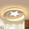 Star and Moon Ceiling Mount Light with Crystal Decoration Acrylic LED ...