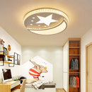Star and Moon Ceiling Mount Light with Crystal Decoration Acrylic LED ...