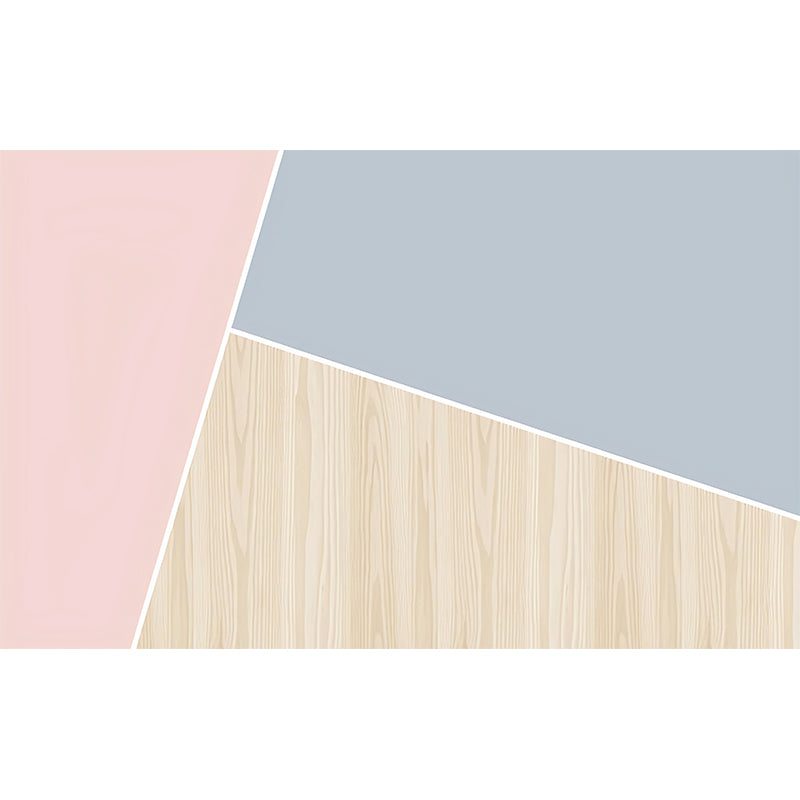 Contemporary Color Block Mural Wallpaper in Blue and Pink Home ...