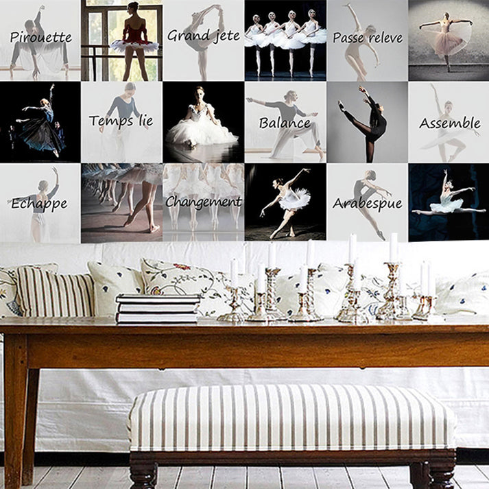 Black and White Ballet Mural Wallpaper Stain-Resistant Wall Decor for ...