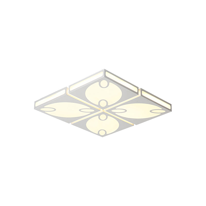 Square Ceiling Mounted Light with Oval Pattern Contemporary Acrylic 19. ...