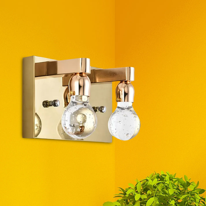 Bulb Shaped Sconce Light Modern Bubble Crystal 1/2-Light Bedroom Wall ...