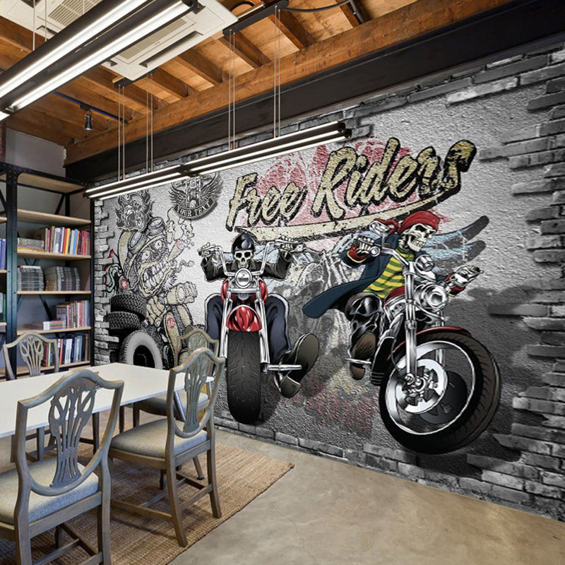 Stain-Resistant Street Graffiti Mural Full Size Retro Wall Decor for ...