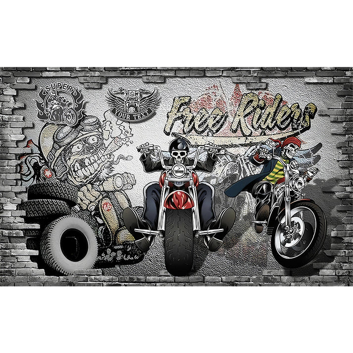 Stain-Resistant Street Graffiti Mural Full Size Retro Wall Decor for ...