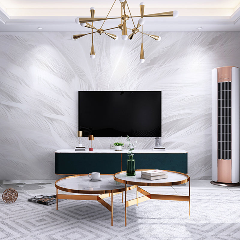 Plain White Minimalist Wall Covering Large Feather Wall Mural for ...