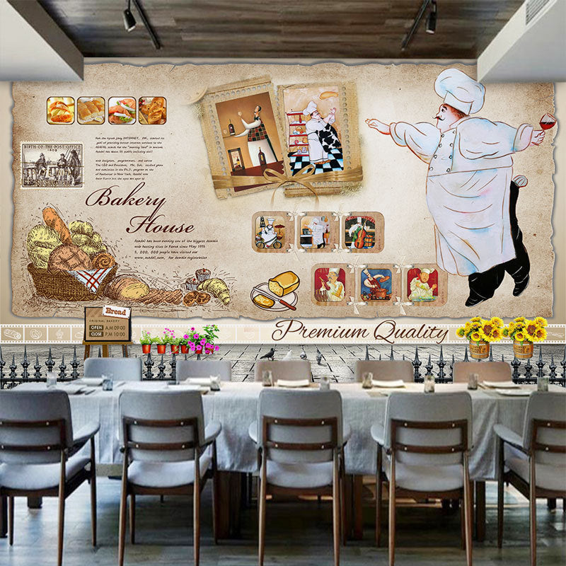 Simple Drinks and Food Mural Wallpaper for Restaurant, Personalized ...