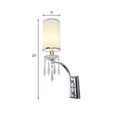 Simple Pillar Wall Mounted Light 1 Bulb Ribbed Fabric Sconce Lighting ...
