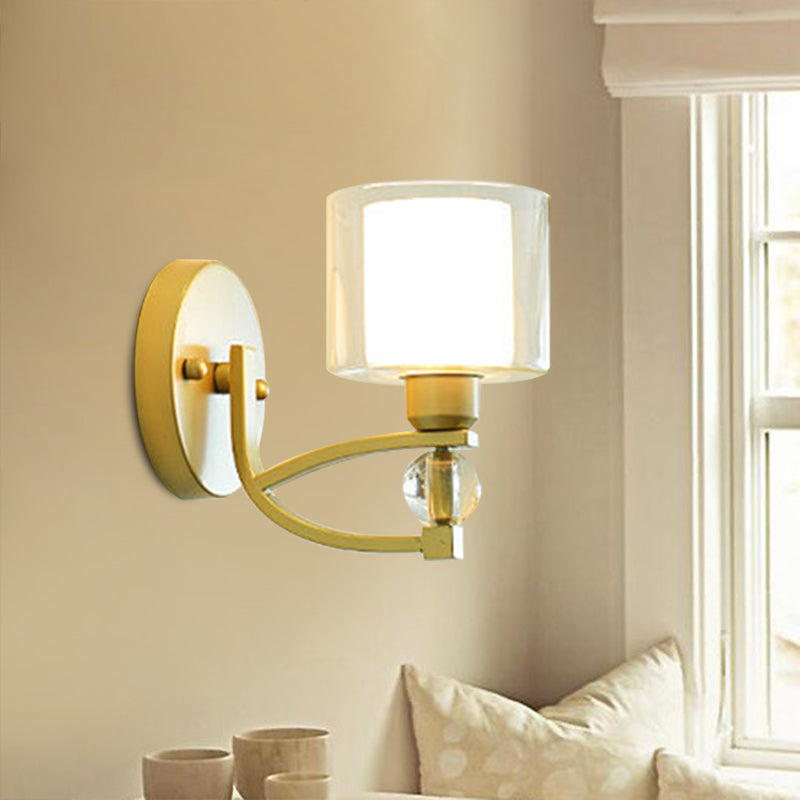 1 Light Indoor Wall Mounted Lamp Post Modern Gold Finish Wall Lighting ...