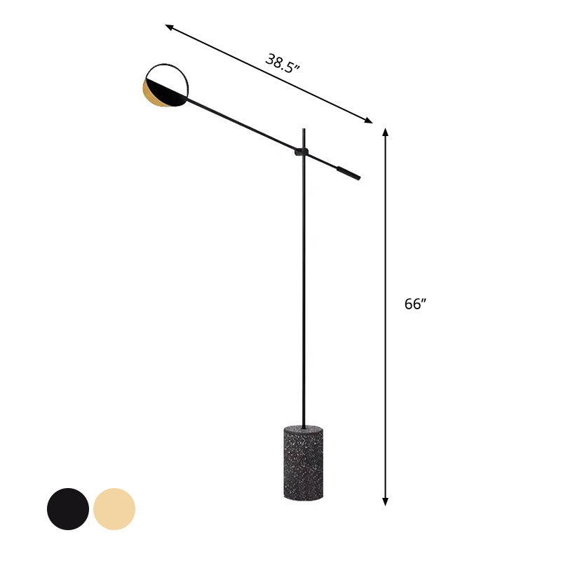 Metallic Hoop Stand Up Lamp Modernist Single Black/Gold Finish Floor ...