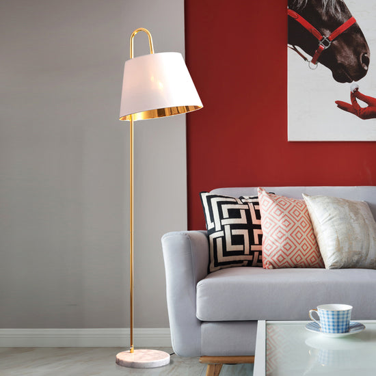 Modern 1 Head Reading Floor Light with Metallic Shade Black/White and ...