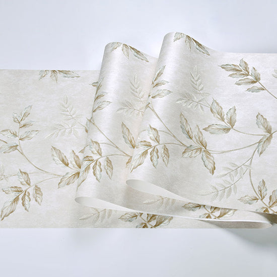 Contemporary Leaves and Stem Wallpaper for Accent Wall, 20.5 in x 33 ft ...