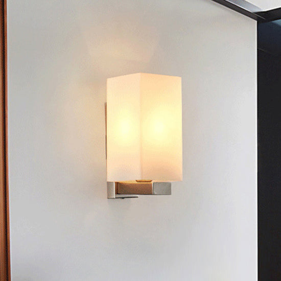 Rectangle Wall Sconce Light Modern Glass Shade 1 Light Wall Mounted ...