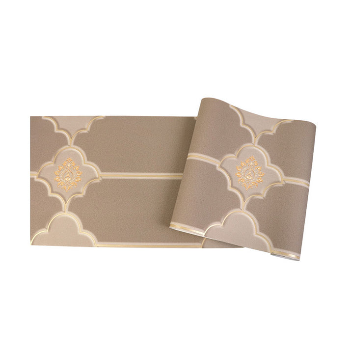 Light Color 3D Floral Texture Wallpaper Roll Stain-Resistant Flock Wall ...